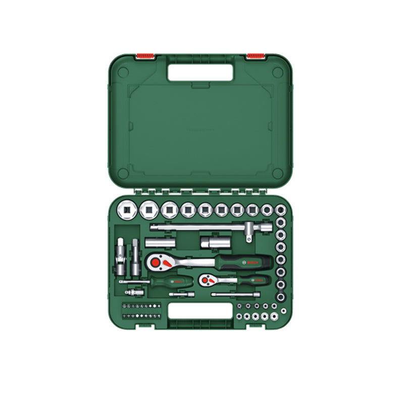 Buy Bosch 1/4”+1/2” Ratchet Set 1600A02Z9G 57 Pcs | Available In Lion Tools Mart | Lion Tools Mart