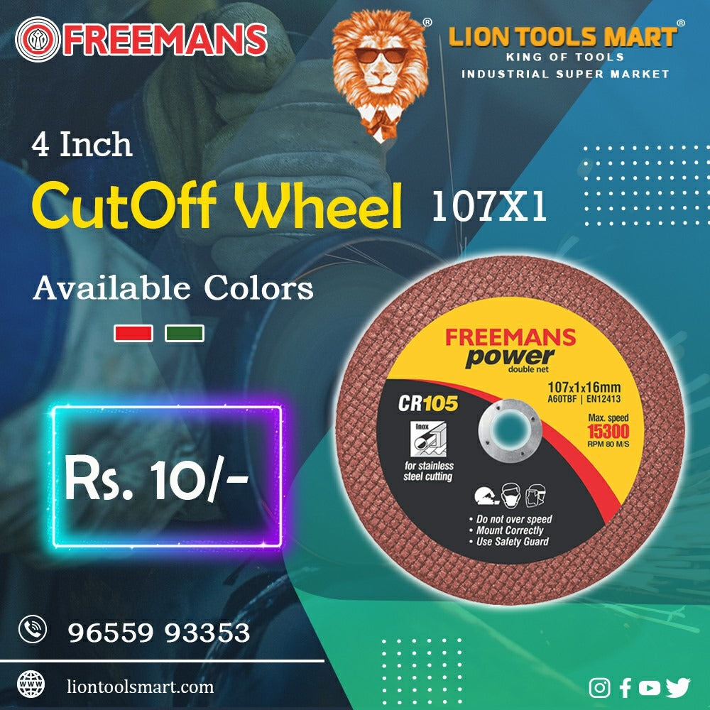 Buy Freemans CutOff Wheel 107x1- 4inch in lion tools mart at Low price ...