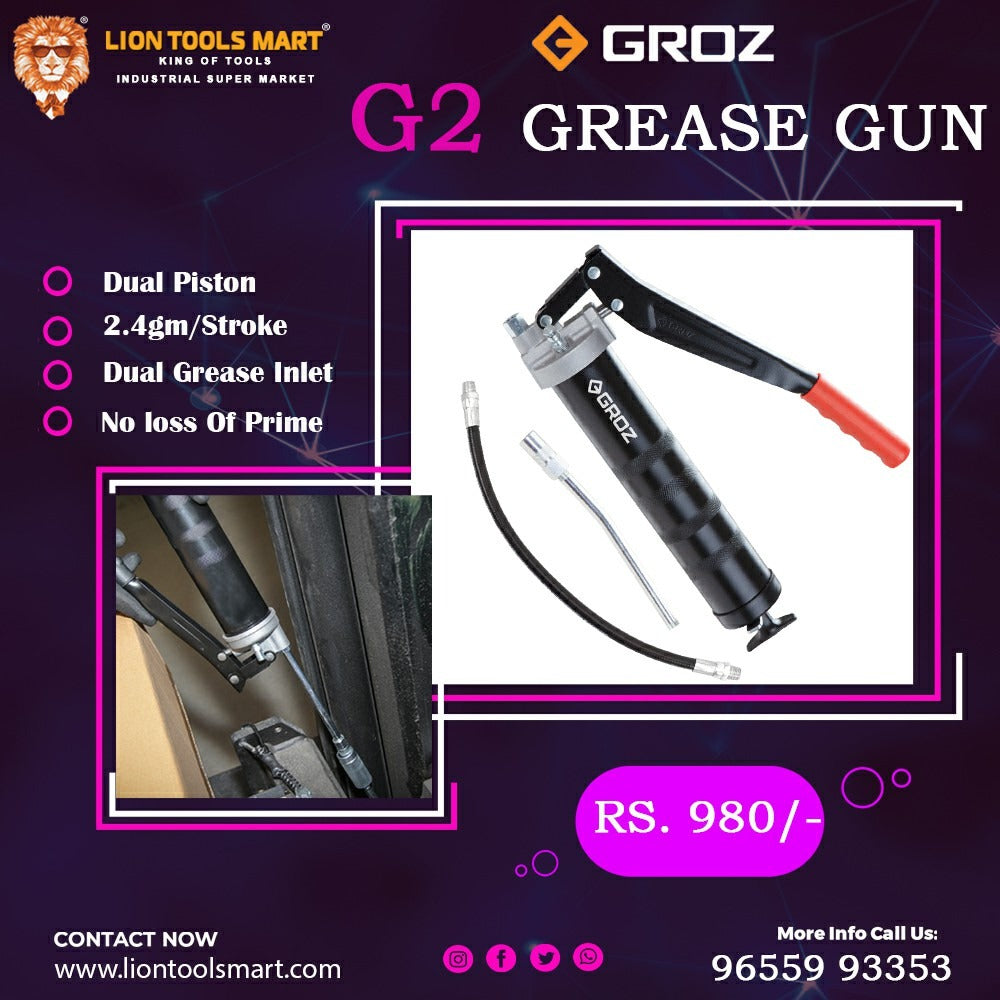 Buy Groz G2 Grease Gun at best price at lion tools mart | Lion Tools Mart