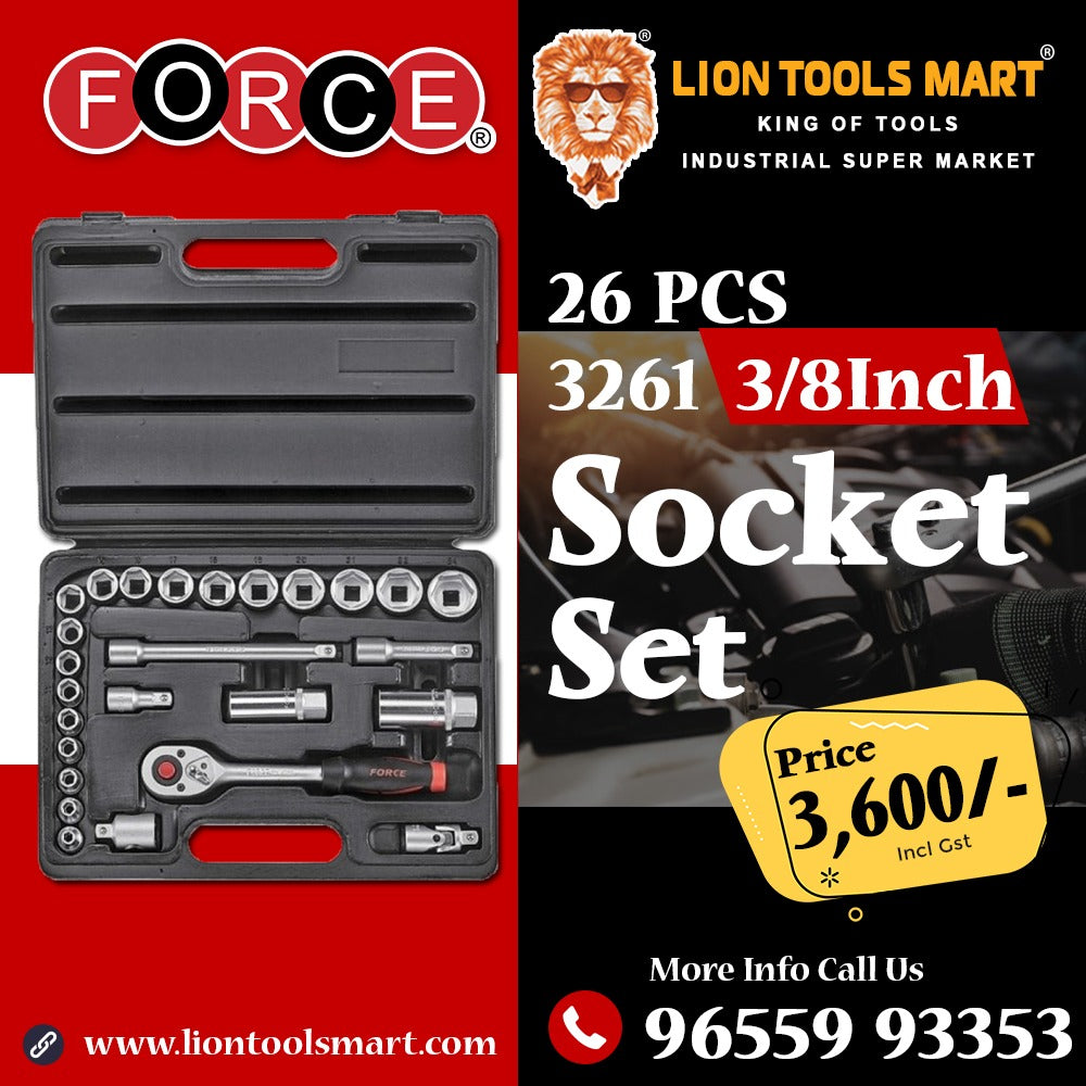 Force 3261 26-Piece 3/8" Drive Socket Set – Buy Online at Best Price ...