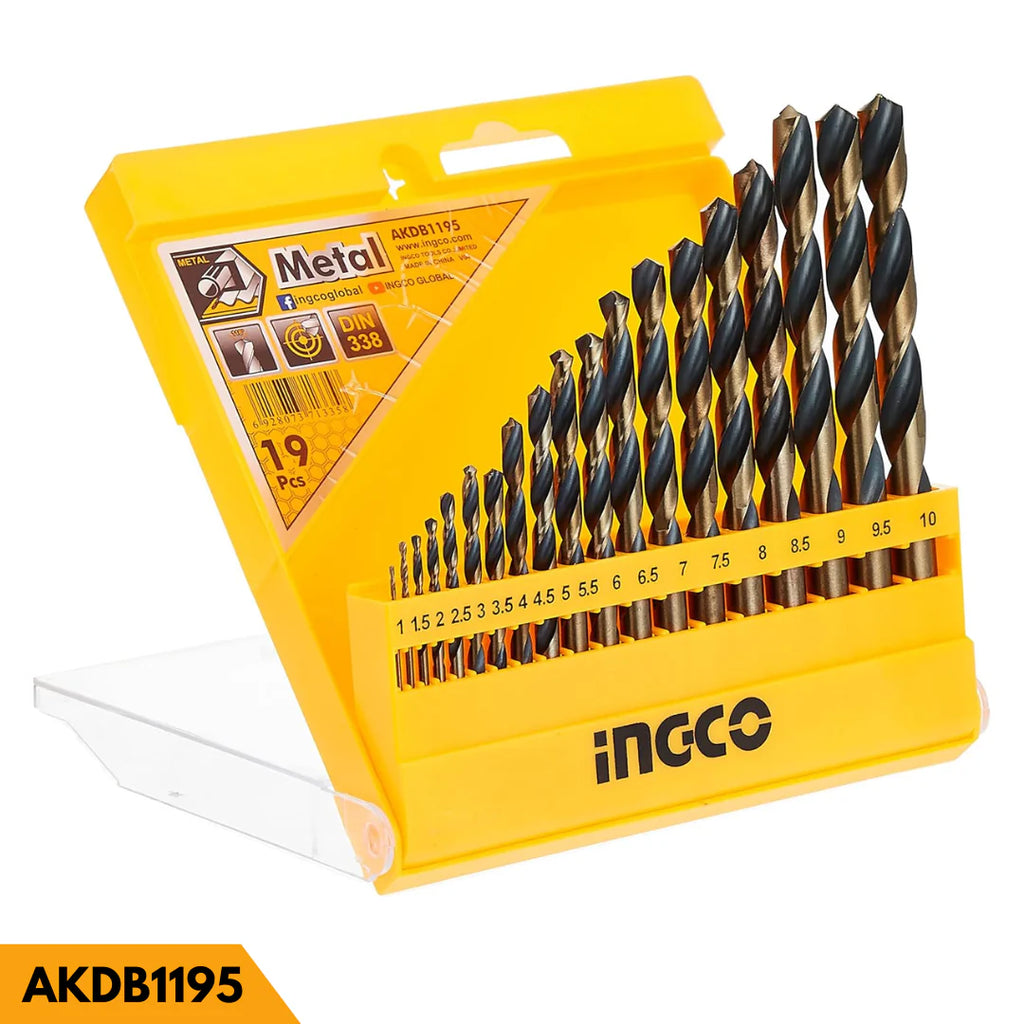 Ingco AKDB1195 19Pc Metal Drill Bit Set | Lion Tools Mart