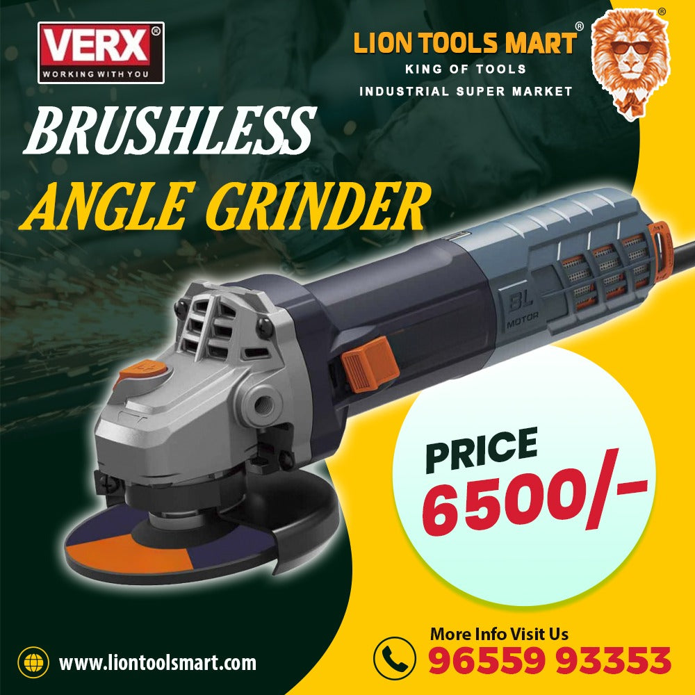 VERX Brushless Angle Grinder (Corded) - Premium Industrial Power | Lion ...