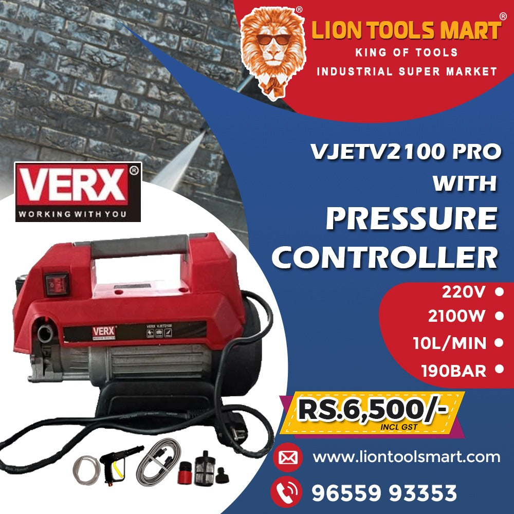 Buy VERX VJETV2100 PRO Pressure Car Washer 2100W 190 Bar Online | Lion ...