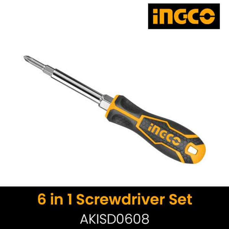INGCO 6 IN 1 SCREWDRIVER SET AKISD0608 | Lion Tools Mart